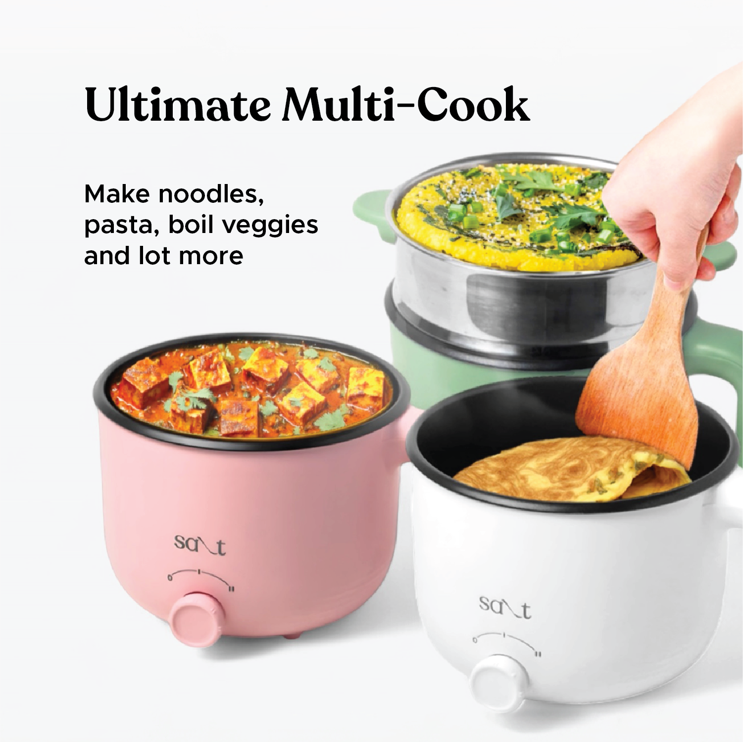 FlexiCook Pro Multi-Cook Kettle, 1.2L – Salt